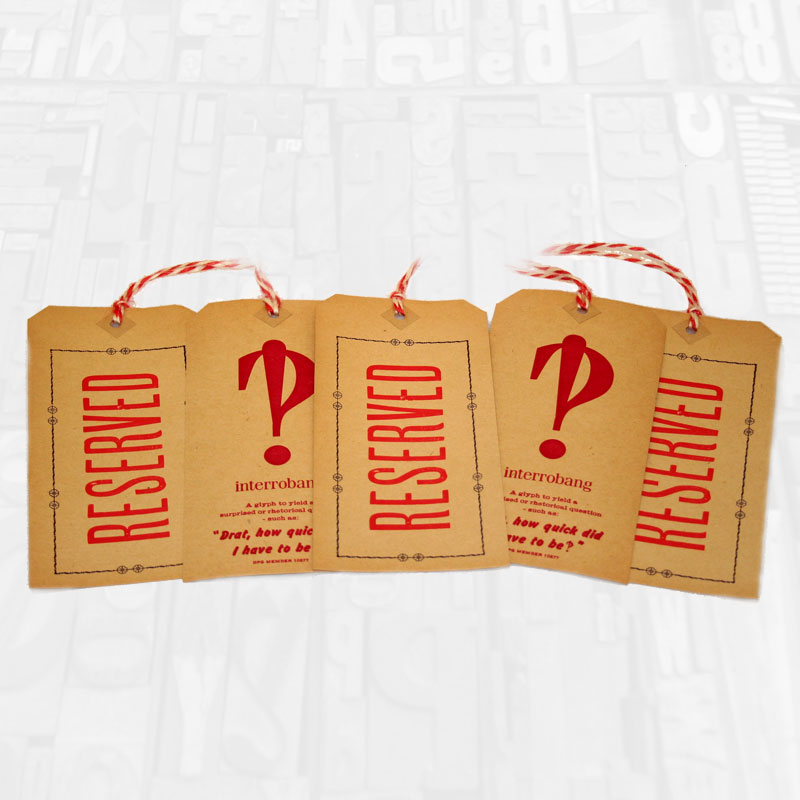 Reserved tags - rossletterpress